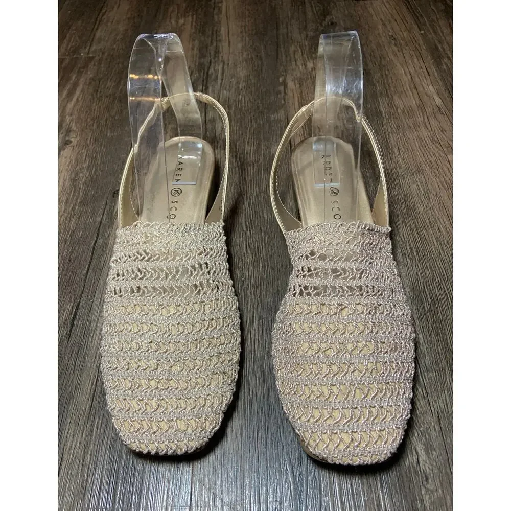 Karen Scott | Shoes | Womens Karen Scott Carolton Woven Slingback Block ...
